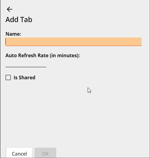 Dashboard Tabs Setup 